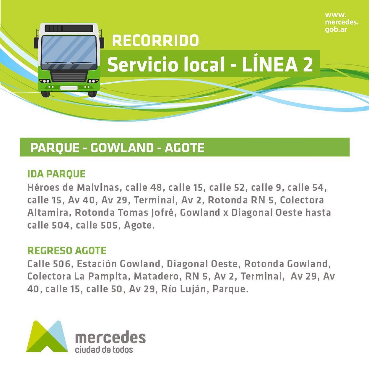 Vuelve la Línea 2 del Transporte Urbano local – HoyMercedes